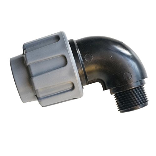 ᐅ Quarzflex PE Rohr Verschraubung Winkel 90° 32 mm x 1" AG Trinkwasser DVGW Grau ...